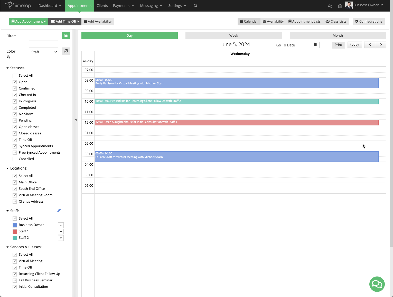 Finding Existing Appointments – TimeTap