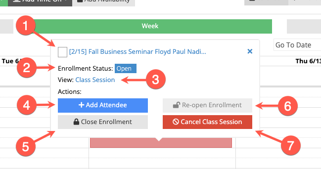 Adding Attendees to a Class Session – TimeTap