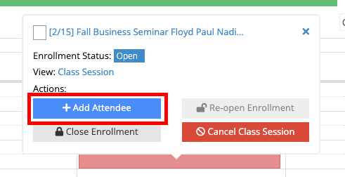 Adding Attendees to a Class Session – TimeTap
