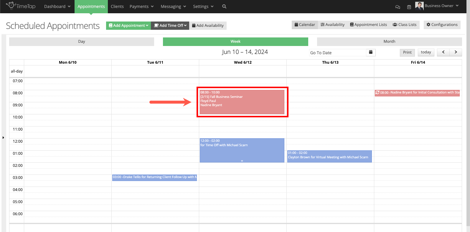 Adding Attendees to a Class Session – TimeTap