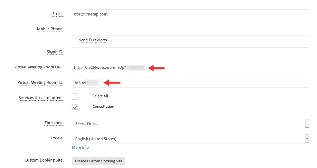 Sharing Virtual Meeting Information For Appointments Scheduled at Virtual Locations – TimeTap