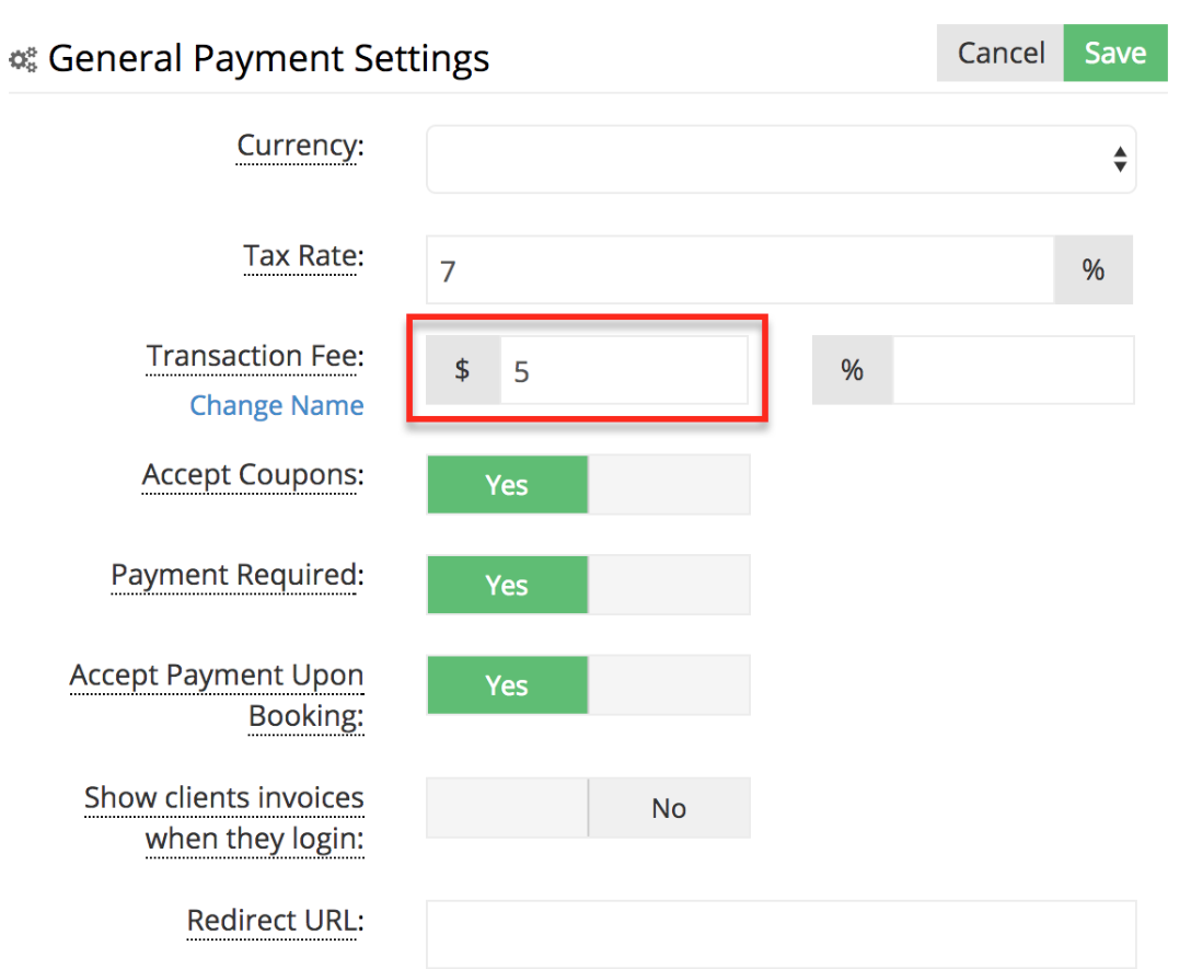 Transaction Fee – TimeTap