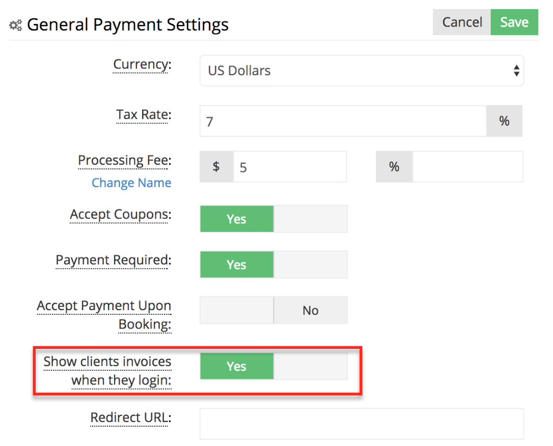 Show Clients Invoices When They Login – TimeTap