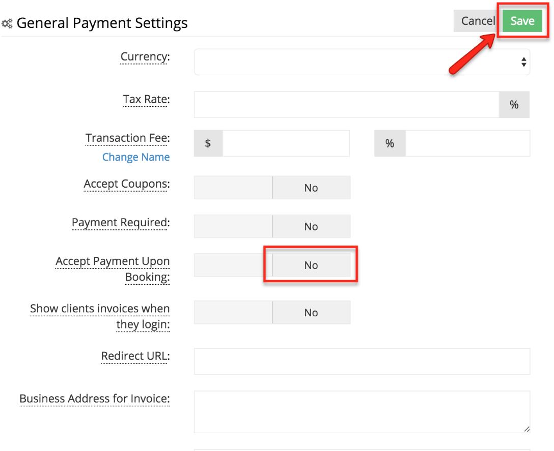 Accept Payment Upon Booking – TimeTap