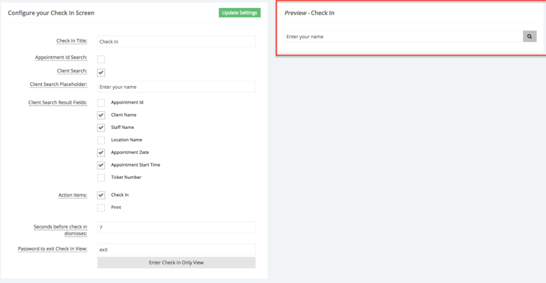 Check In Screen – TimeTap