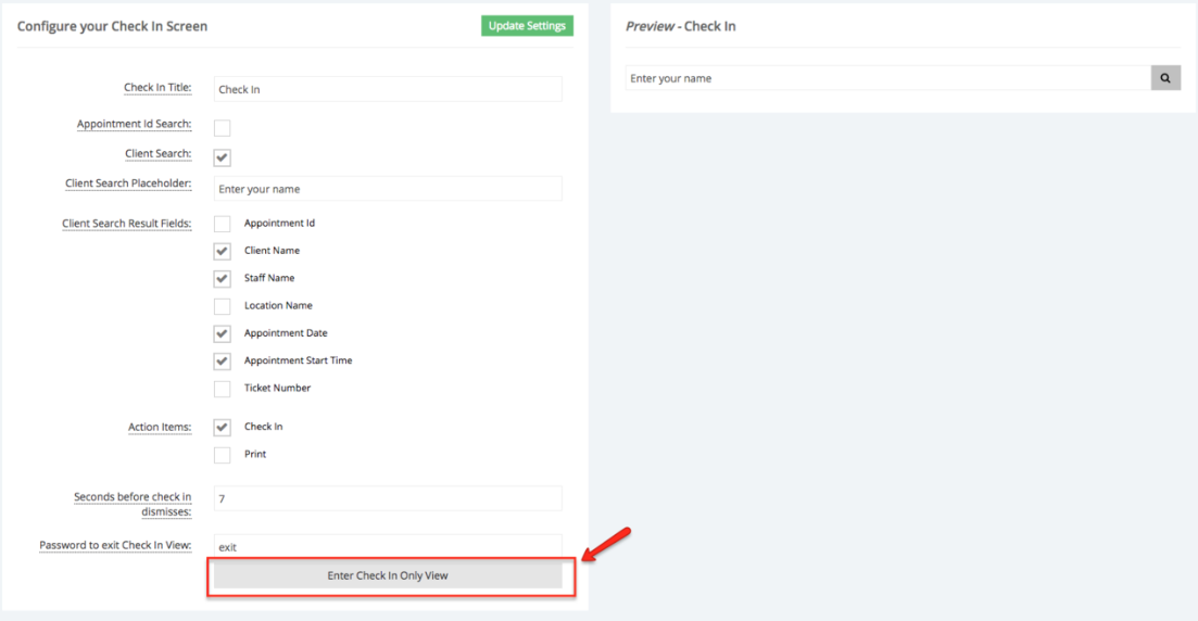 Check In Screen – TimeTap