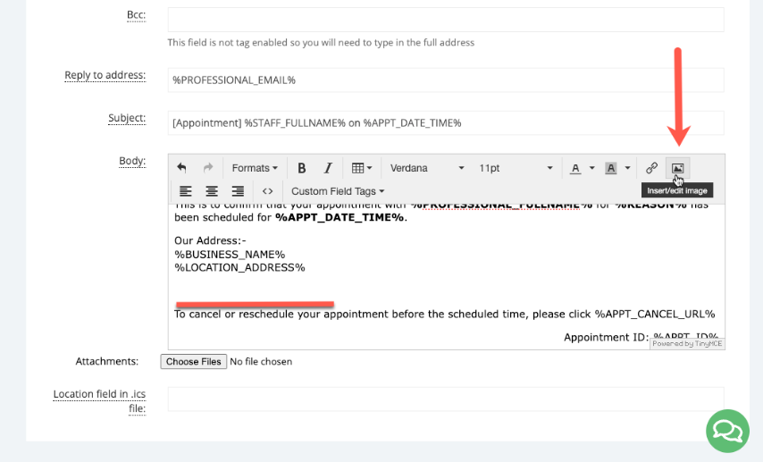 How do I include the staff profile picture in my emails? – TimeTap