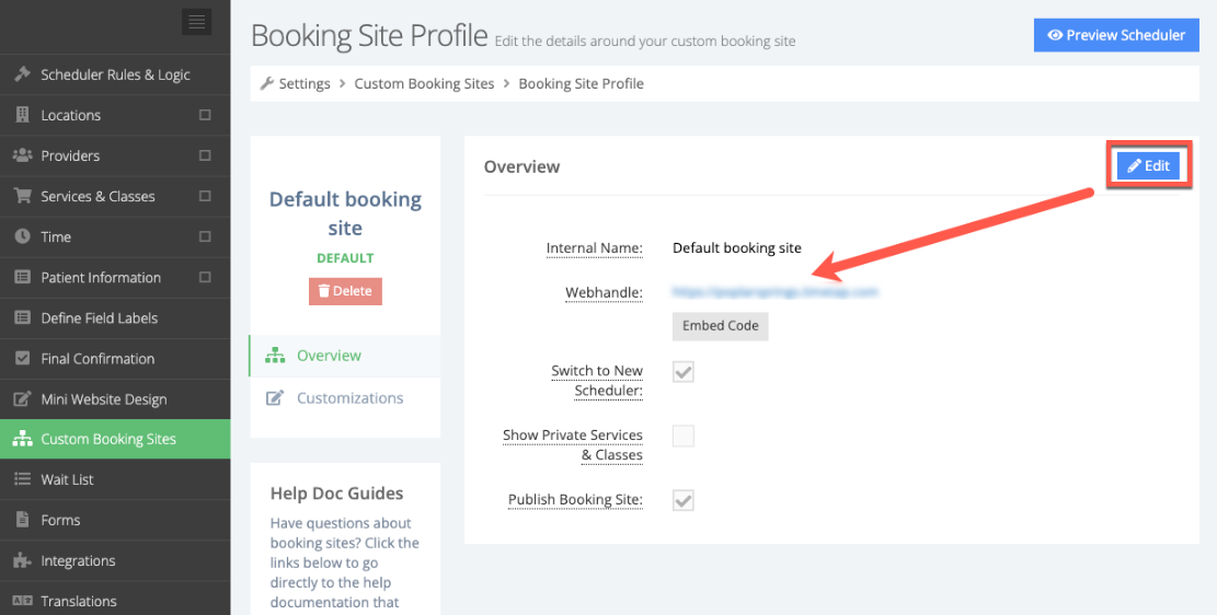 How can I change my booking site URL but still direct users that visit ...