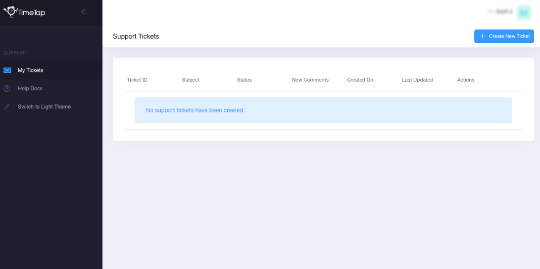 Submitting a Support Ticket in the Backoffice – TimeTap