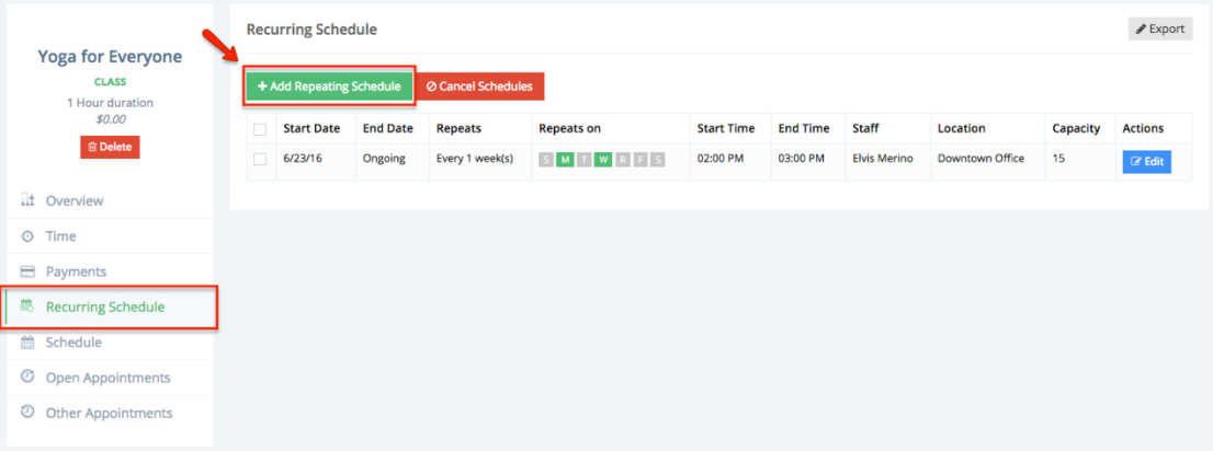 Class Schedule – TimeTap