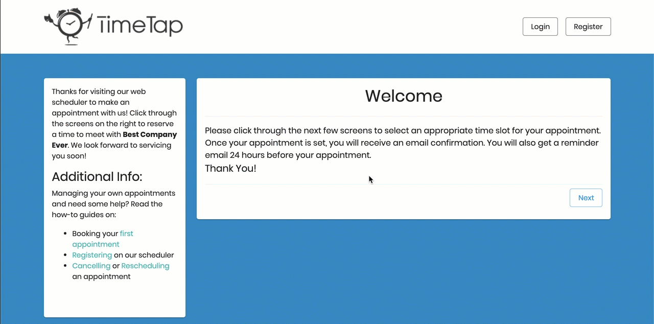 Client Login – TimeTap