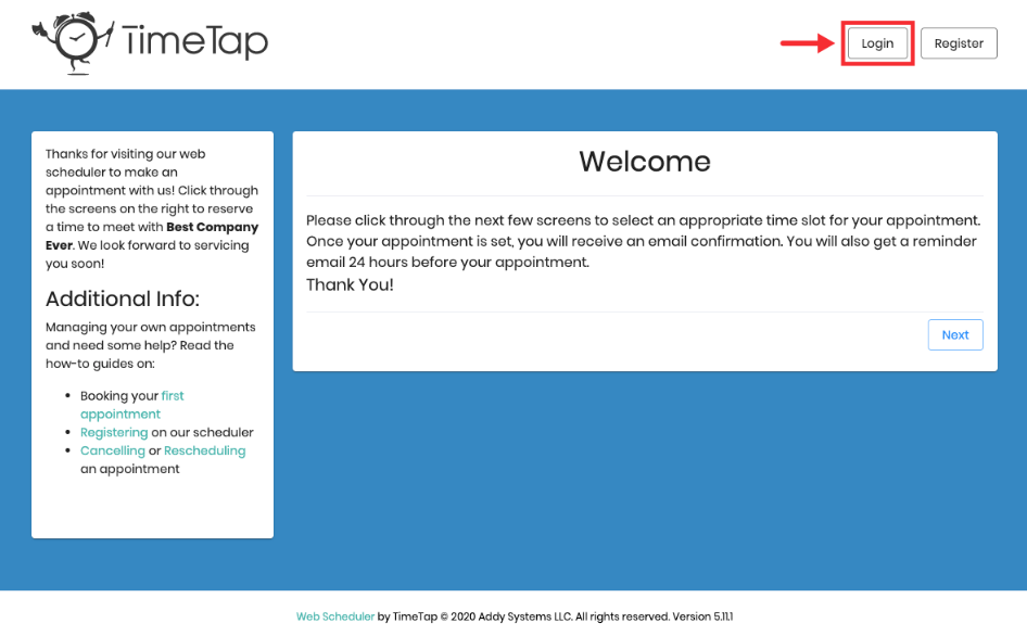 Client Login – TimeTap