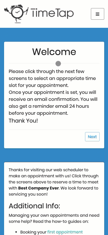 Client Login – TimeTap