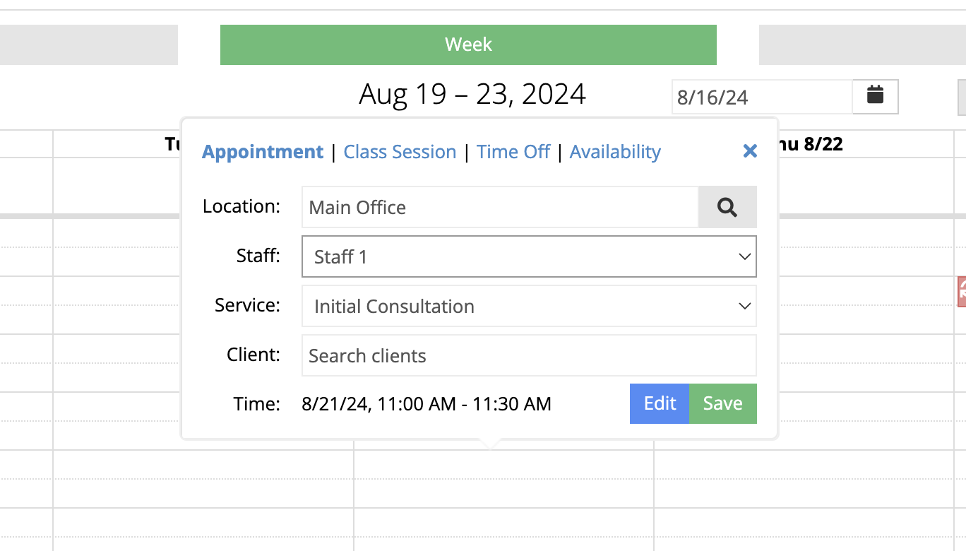 About Appointments Added by Staff – TimeTap