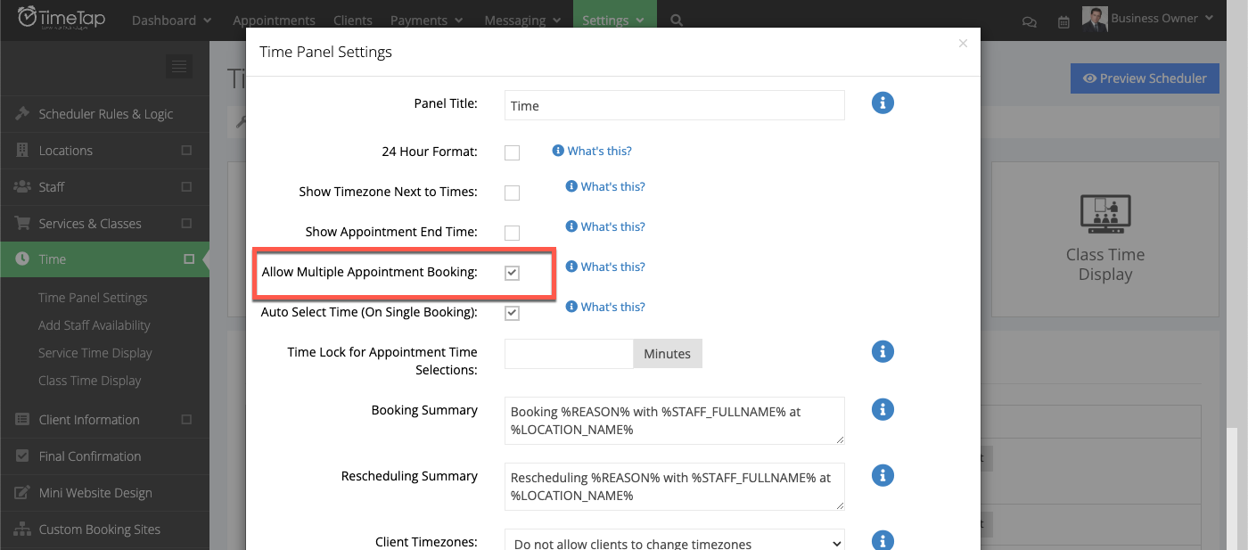 Allowing Clients to Book Multiple Appointments – TimeTap