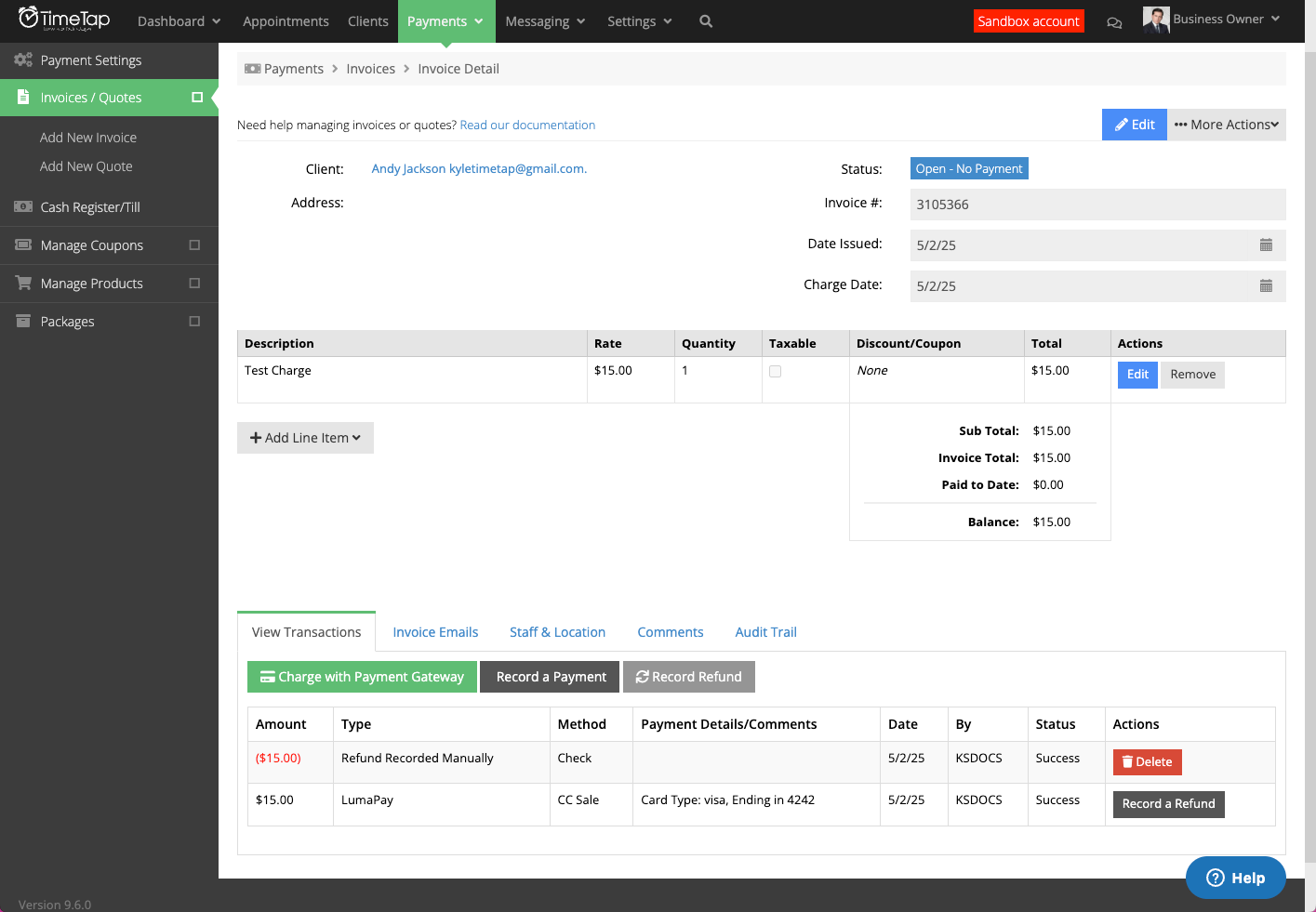 How do I refund a transaction? – TimeTap