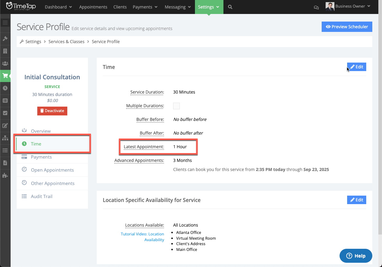 How do I control how close to the appointment time clients can book? – TimeTap