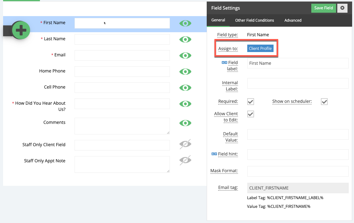 Client Profile vs Appointment Detail Fields – TimeTap