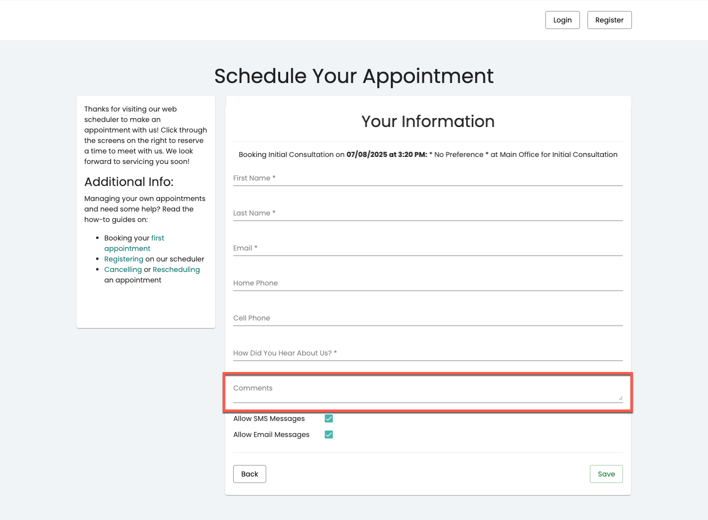 Client Profile vs Appointment Detail Fields – TimeTap