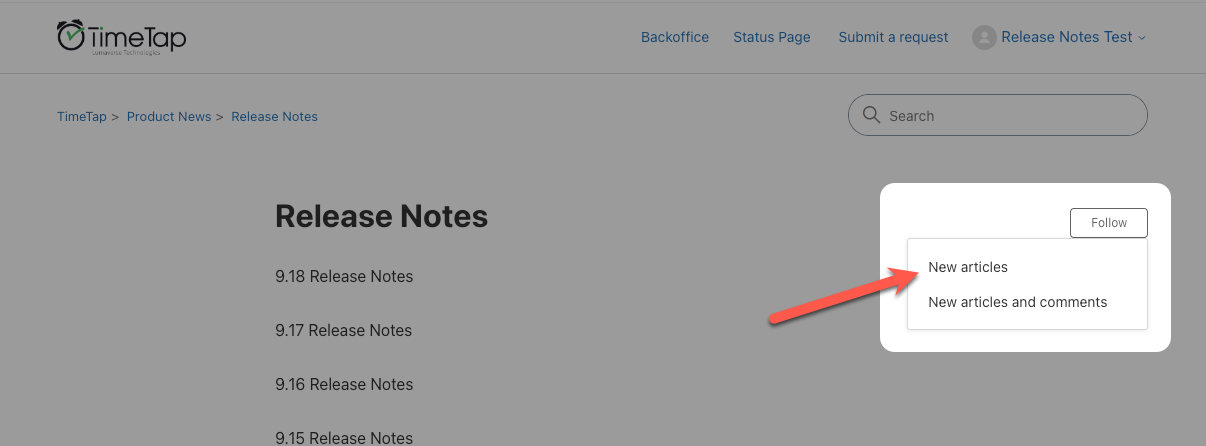 How to Subscribe to TimeTap Release Notes – TimeTap