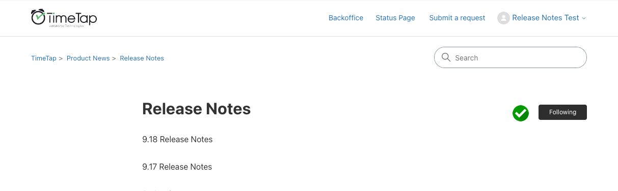 How to Subscribe to TimeTap Release Notes – TimeTap